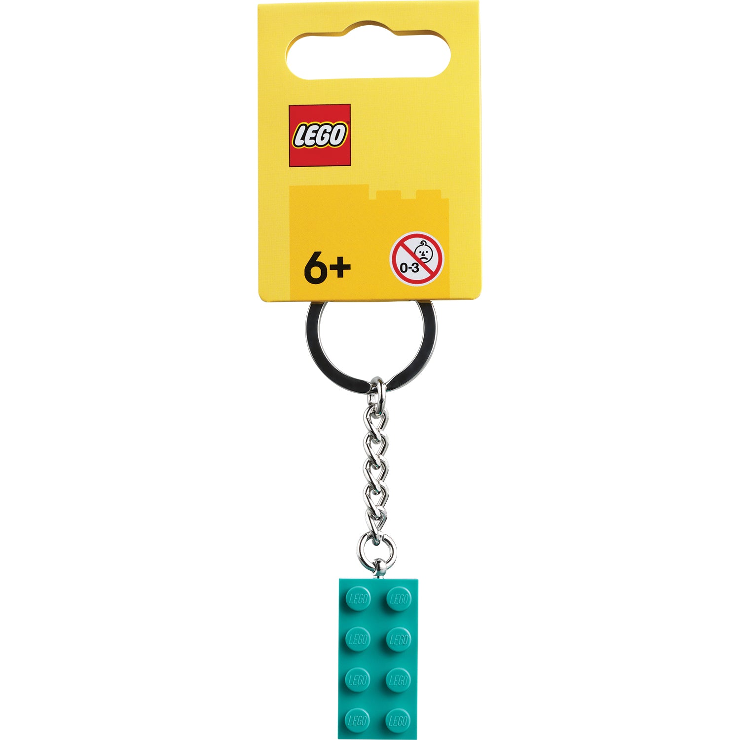 LEGO® Keyring 2x4 Stud – Bright Bluish Green – AG LEGO® Certified Stores
