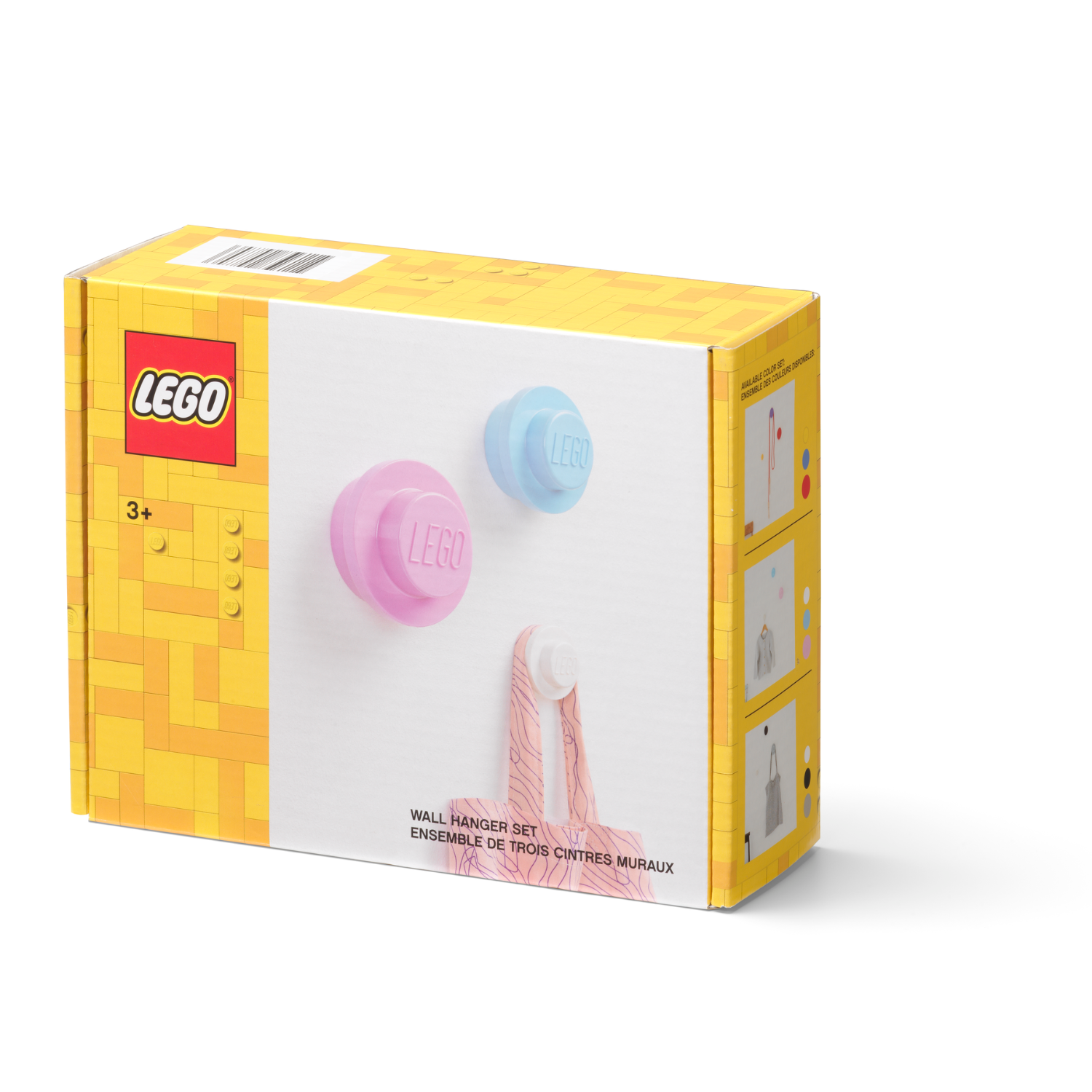 LEGO Wall Hanger Set of 3 - White, Light Blue & Pink – AG LEGO ...