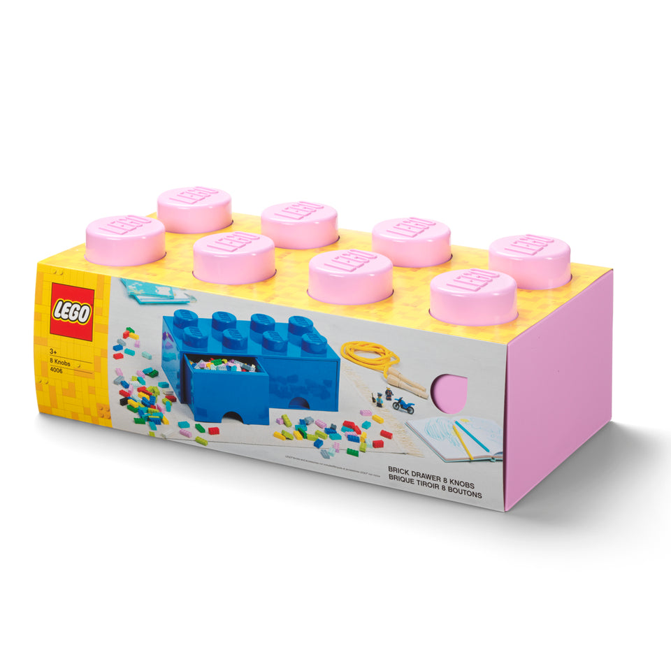 LEGO® 8-Stud Storage Brick 2 Drawers - Light Pink – AG LEGO® Certified ...